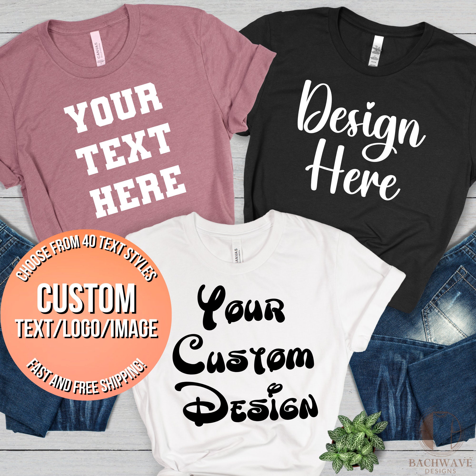 Custom Text Design Shirt Personalized Company Logo T-shirt - Etsy