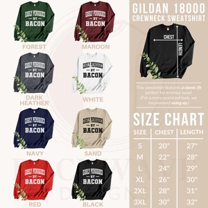 Funny Bacon Shirt, Cute Bacon Crewneck Sweatshirt, Retro Bacon Gift Tee ...