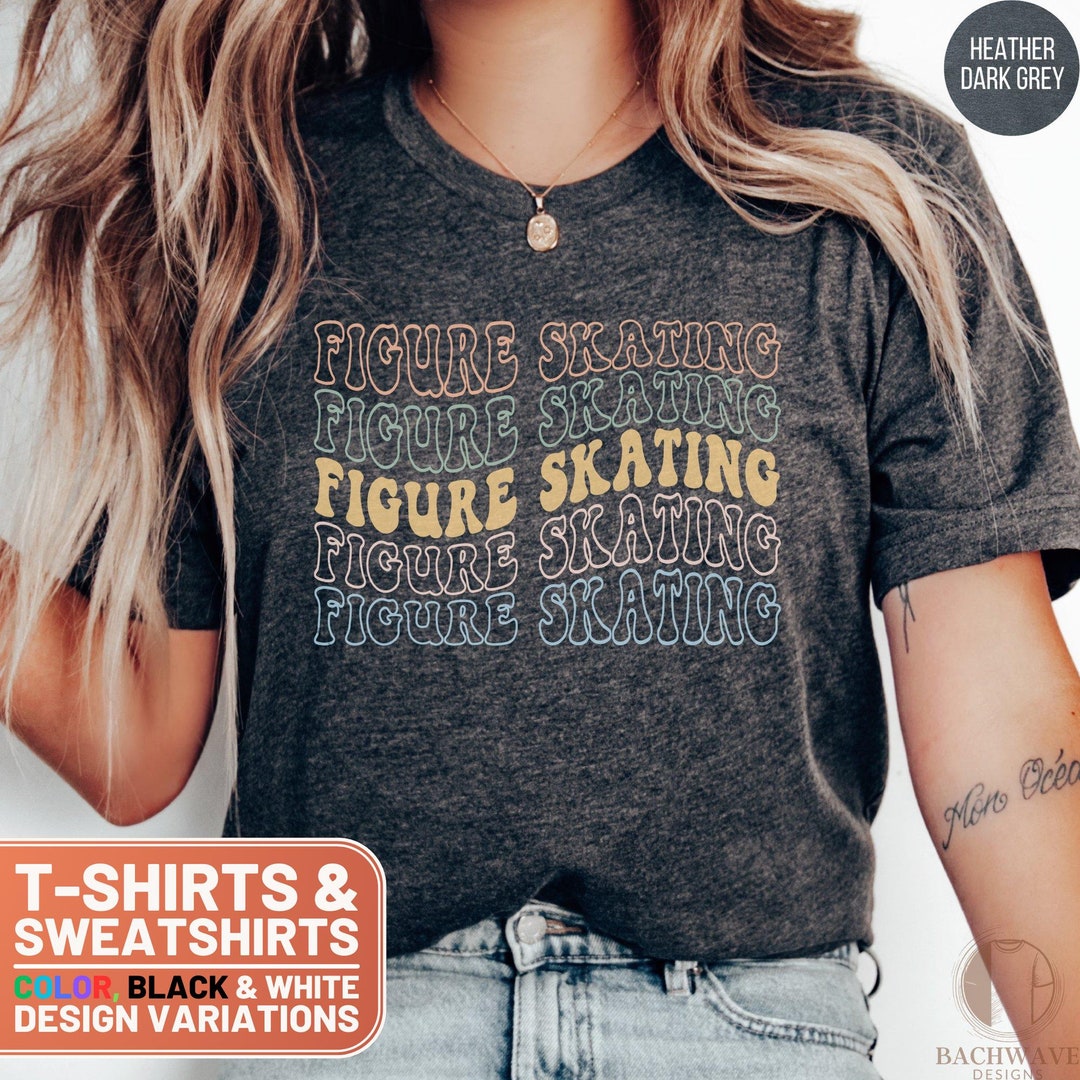 Unisex Figure Skating T-shirt and Sweatshirt, Retro Skater Tee, Casual ...
