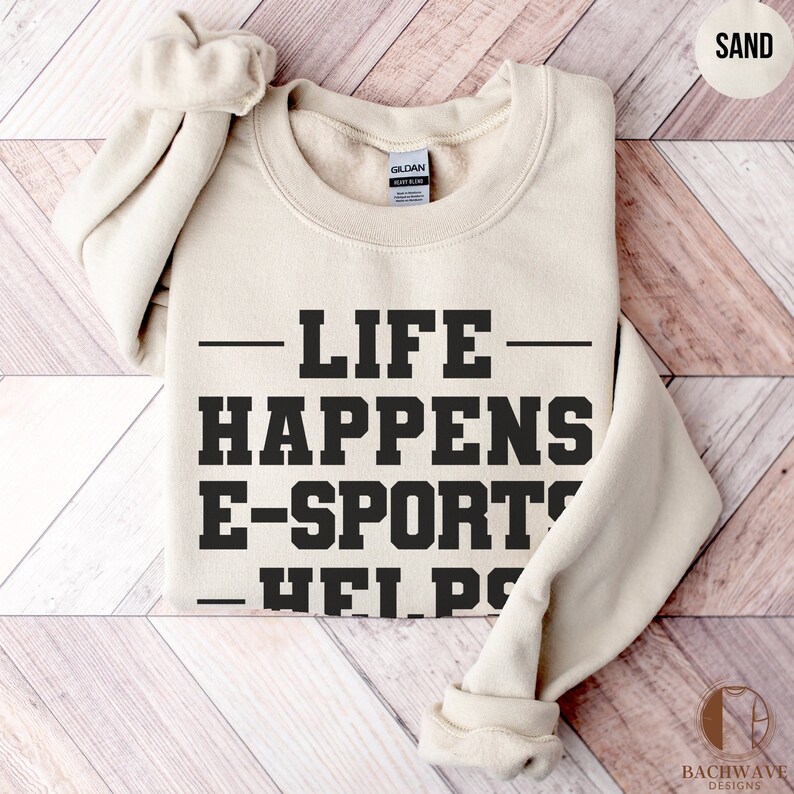 Funny Gamer Tee Life Happens Esports Helps T Shirt Cool Gaming Lover