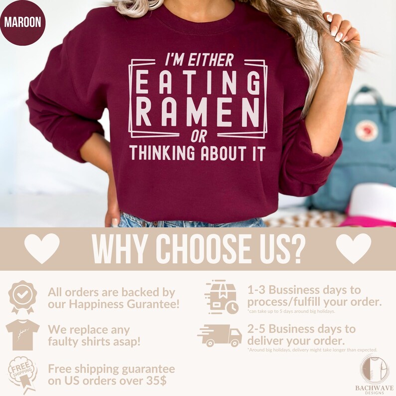 Funny Ramen Lover Shirt, Cute Foodie Gift, Retro Ramen Sweatshirt ...