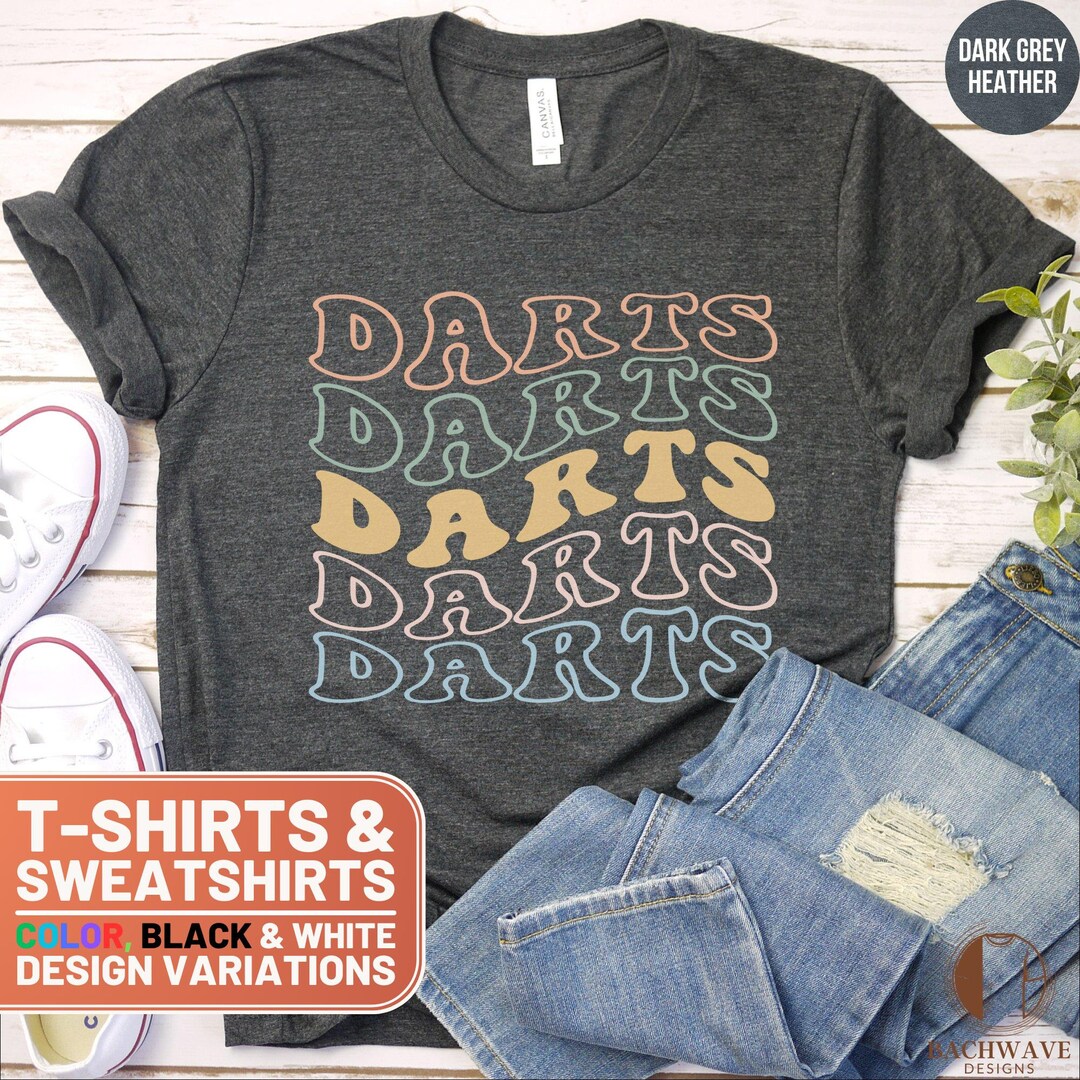 Retro Darts Player Tee, Vintage Darts Enthusiast Sweatshirt, Casual ...