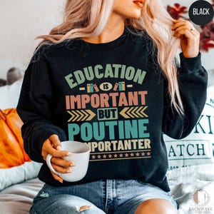 Funny Poutine Shirt, Cute Poutine Crewneck Sweatshirt, Retro Poutine ...