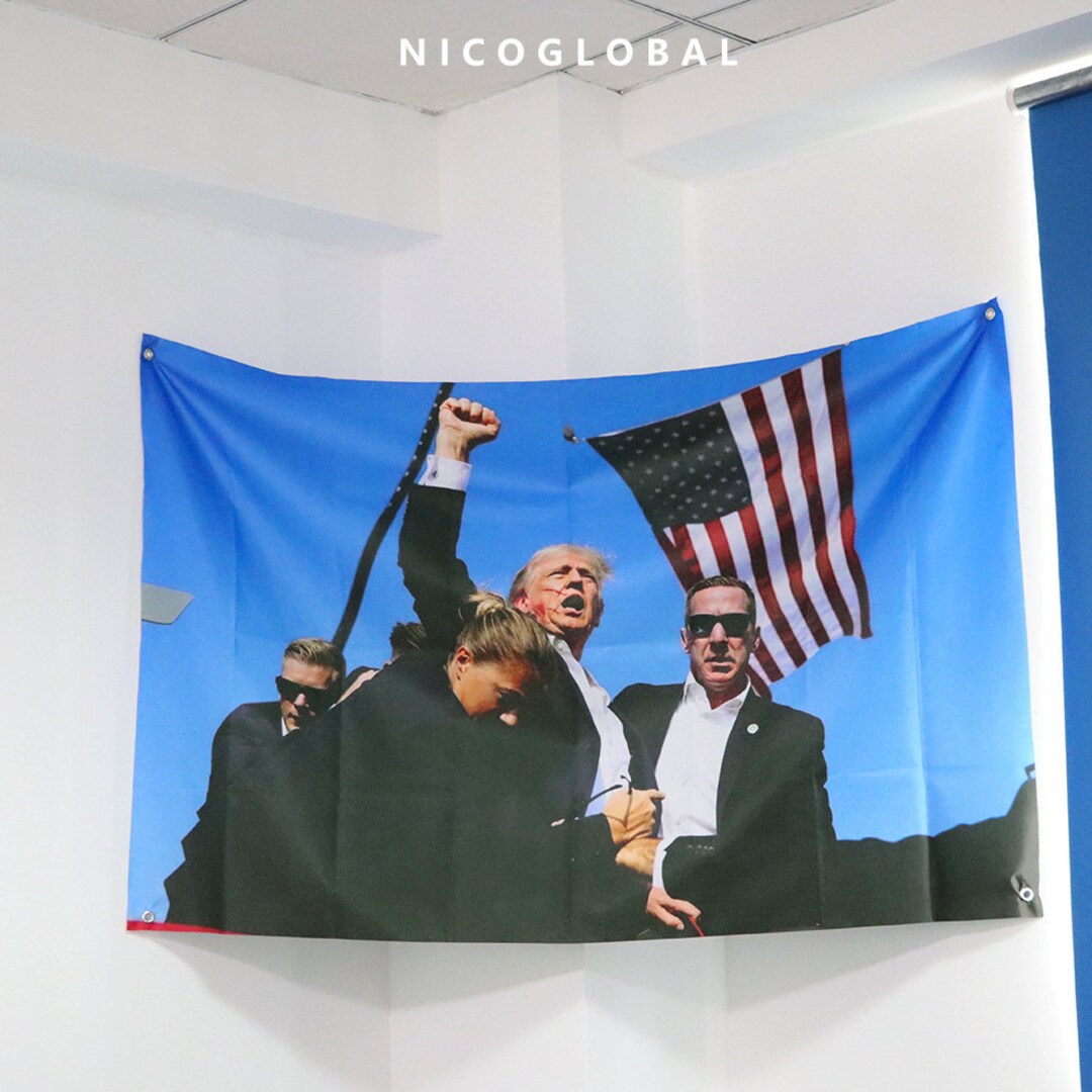 TRUMP 2024 3x5 Feet Flag Banner Single Sided Shooting America ...