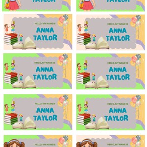 School Name Tag, Name Labels, School Name Labels, Printable Name Tag ...