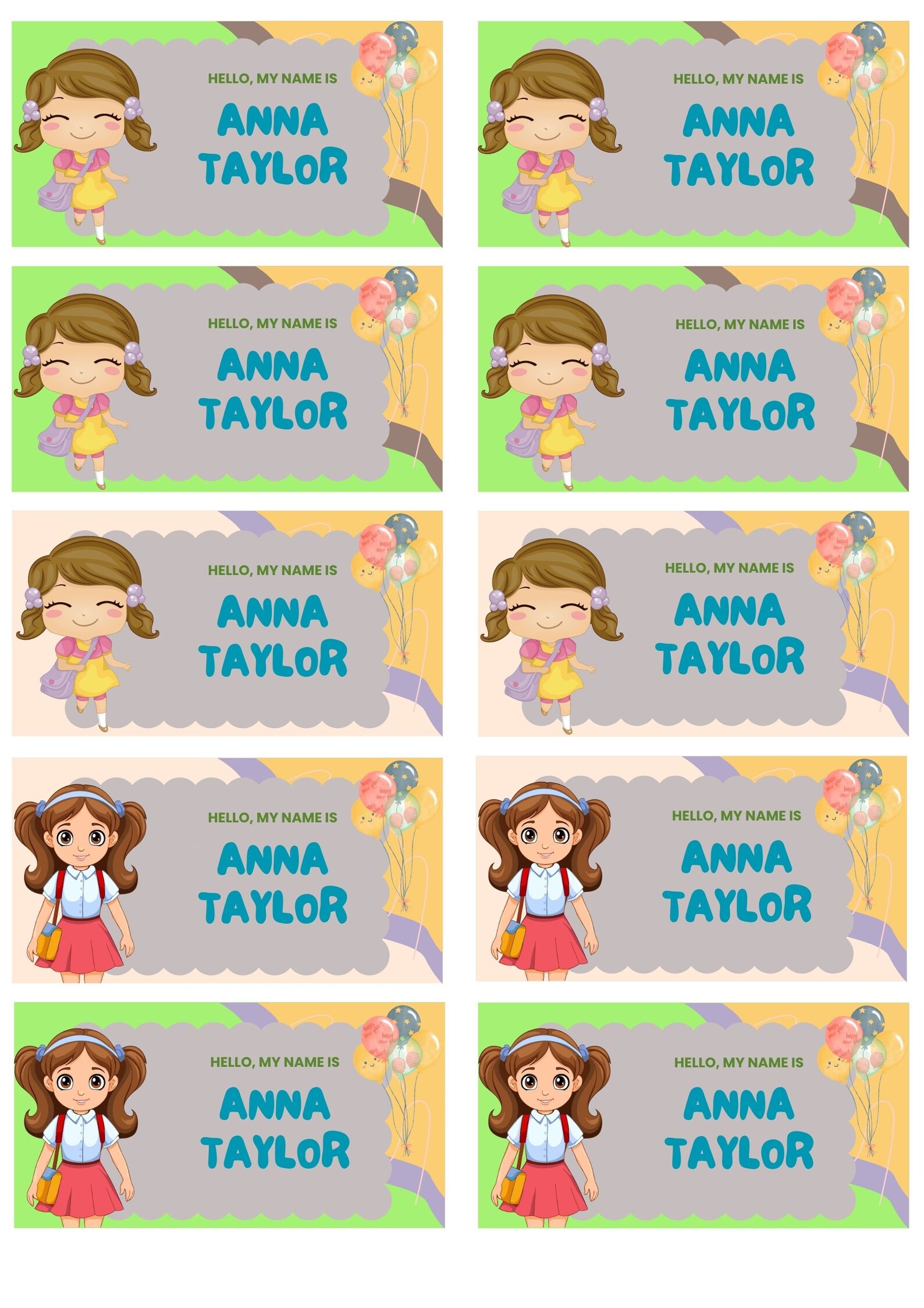 School Name Tag, Name Labels, School Name Labels, Printable Name Tag ...