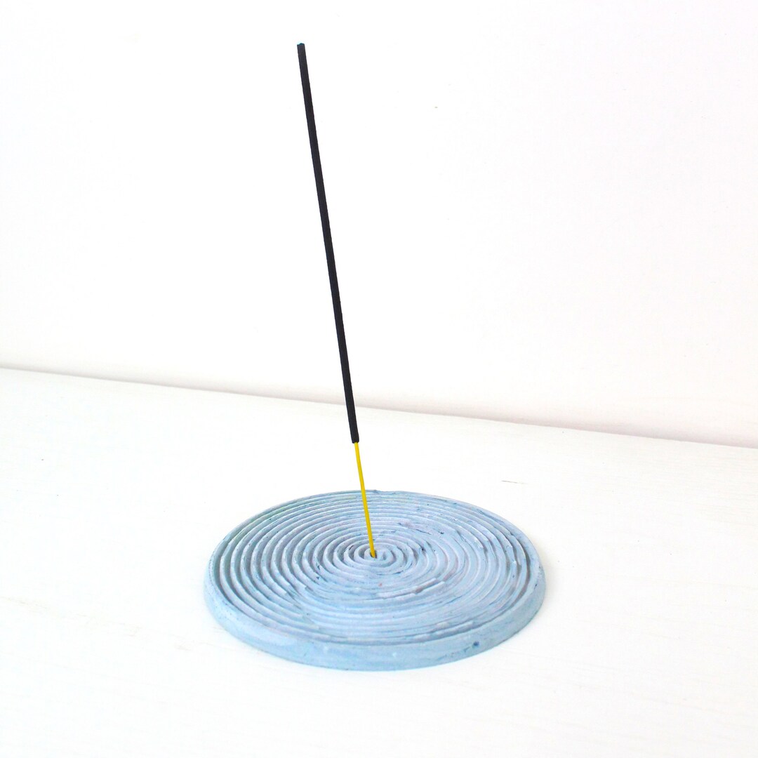 Concrete Blue Coil Incense Stick Holder - Etsy