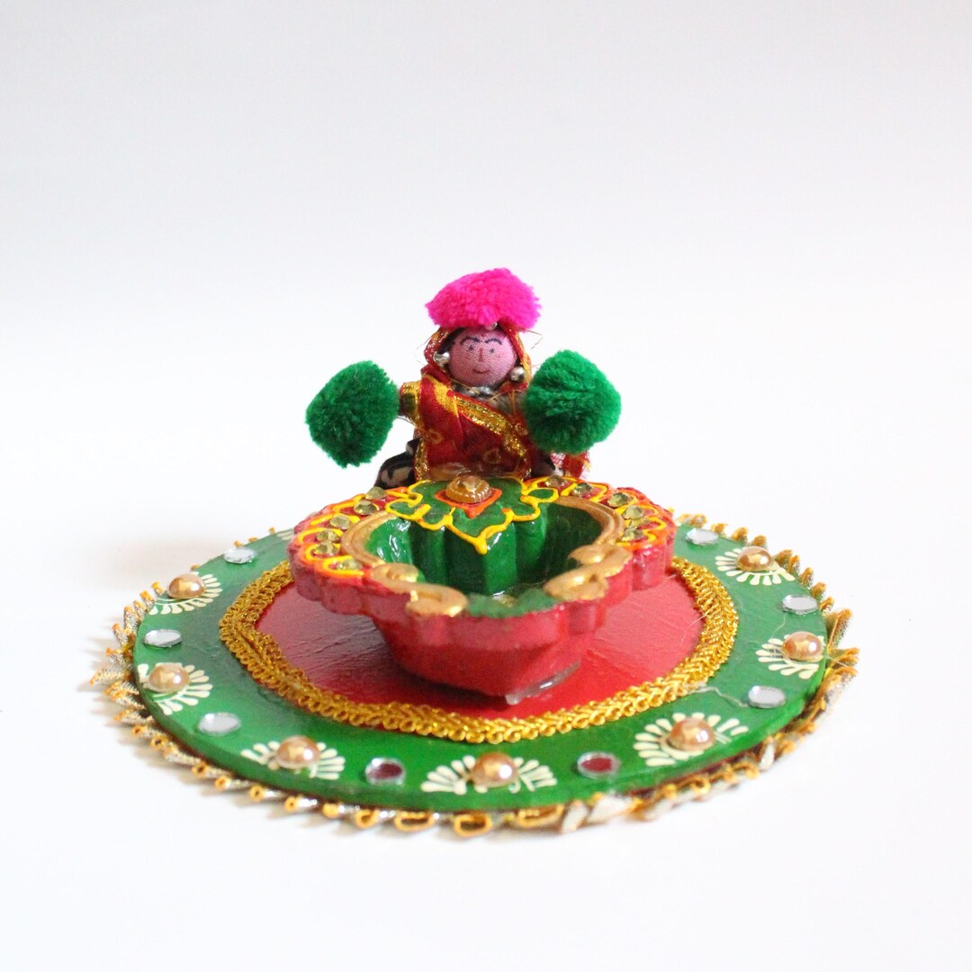 Religious Puppet Diya With Thali | Auspicious Diya, Home Decoration ...