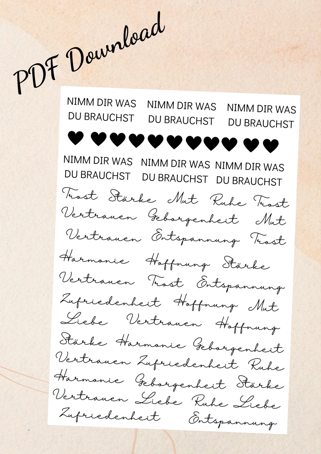 PDF Vorlage, Nimm Dir Was Du Brauchst 2, Kerzentattoo, Kerzensticker ...