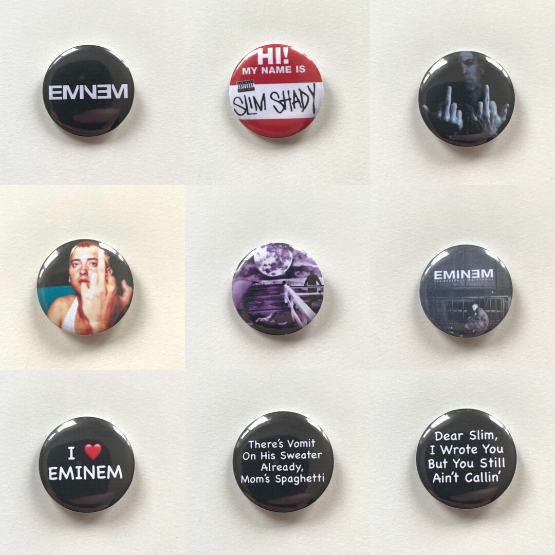 Eminem Inspired Pin Button Badges 32mm Size Hip-hop R&B Rap Badges ...
