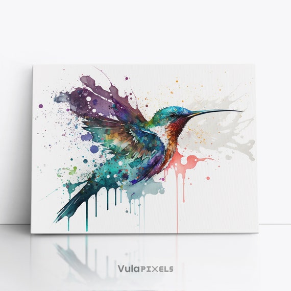 Abstract Hummingbird Art