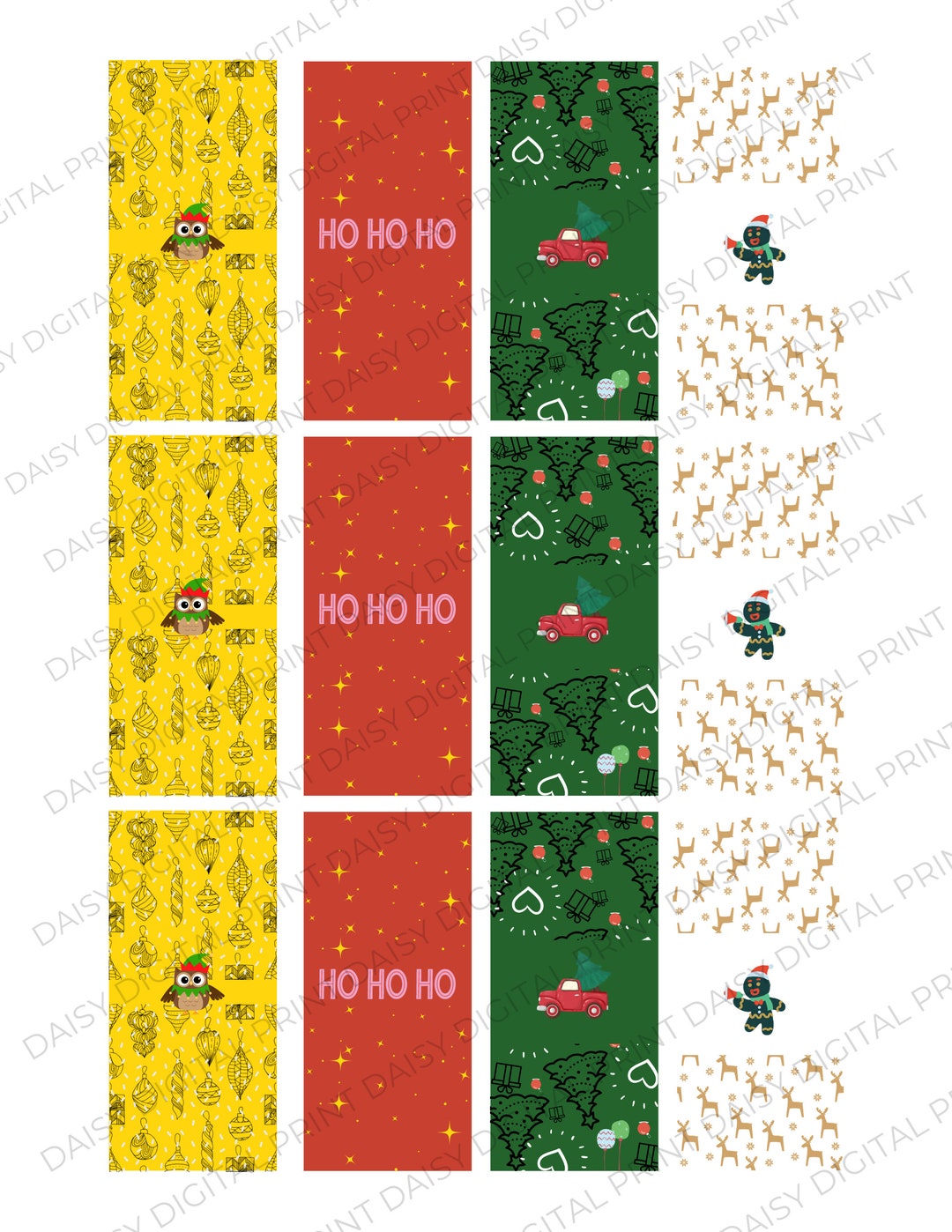 Printable Digital Candy Wrap, Christmas Theme Wraps, Mini Hersey Candy ...