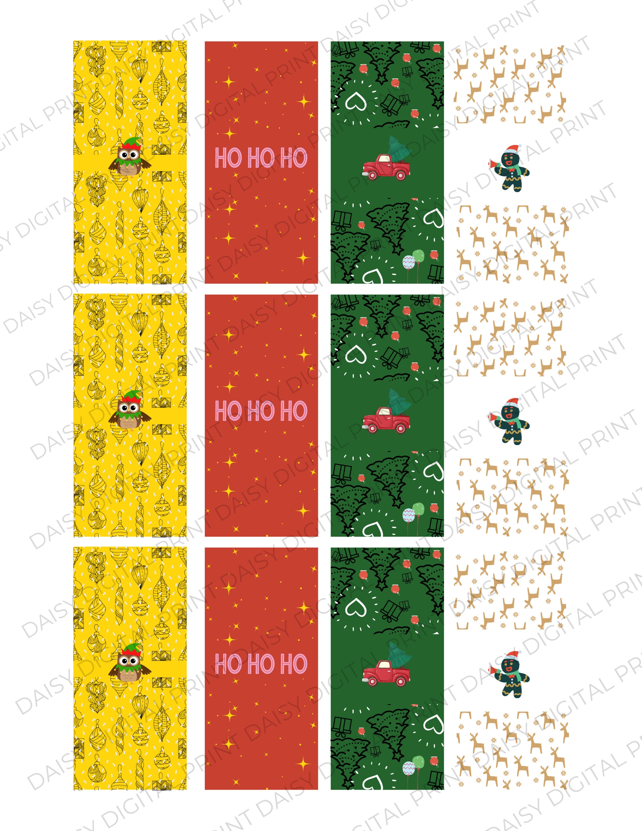 Printable Digital Candy Wrap, Christmas Theme Wraps, Mini Hersey Candy ...