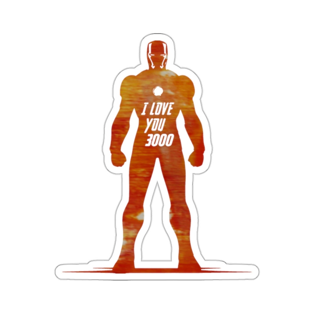Marvel Avengers Ironman Tony Stark I Love You 3000 Quote Kiss-cut ...