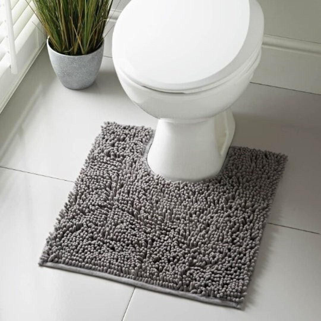 Grey Noodle Pedestal Mat Toilet Bathroom Rug Decor - Etsy