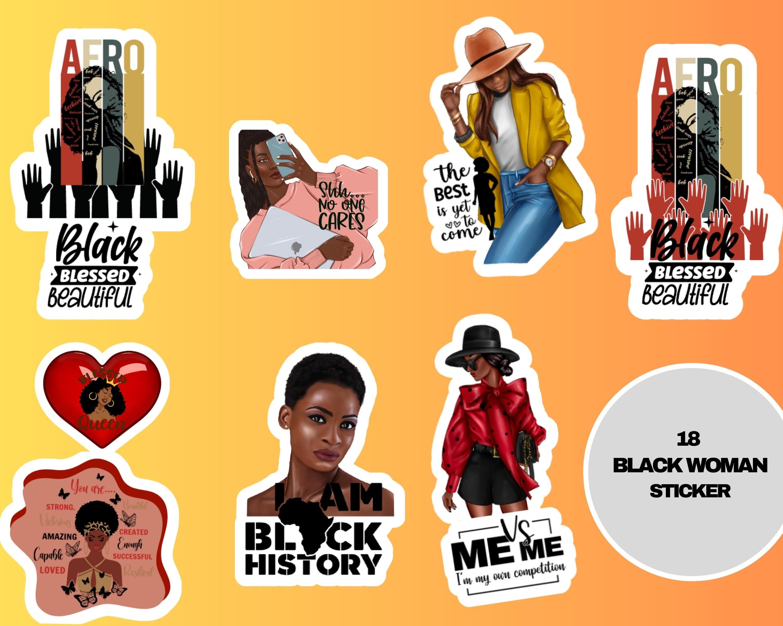 Black Girl Magıc Sticker,afro Girls Quotes,afro ıcons,afro Girls ...