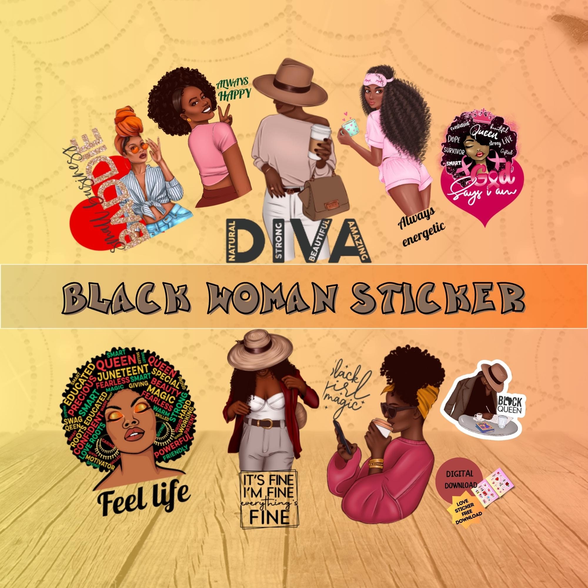 Black Girl Stickers,african American Icons,black Girl Planning Stickers ...