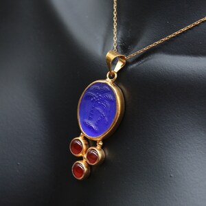 Antique Intaglio Greek Palm Tree and Carnelian Silver Pendant, Carved ...