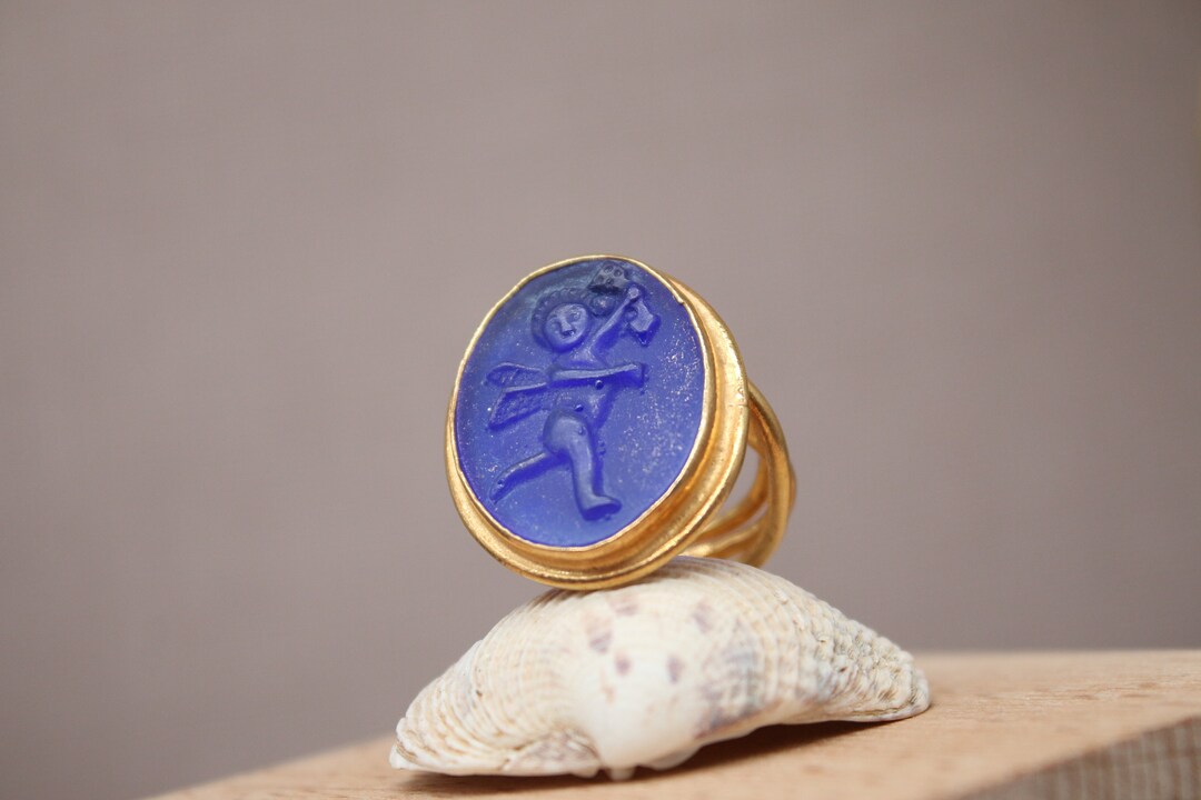Greek God Eros Intaglio Silver Ring Mothers Day Cupid Eros Cameo Ring ...
