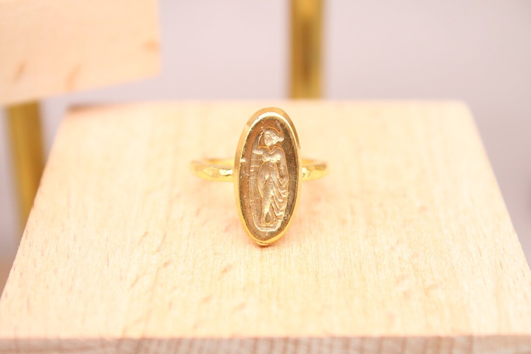 Adjustable Greek Coin Apollo Silver Signet Ring Mothers Day Men Silver ...