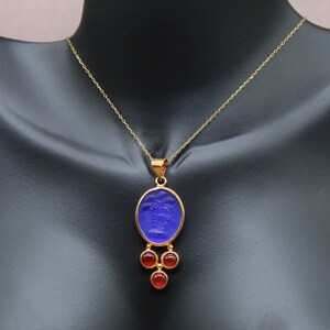 Antique Intaglio Greek Palm Tree and Carnelian Silver Pendant, Carved ...