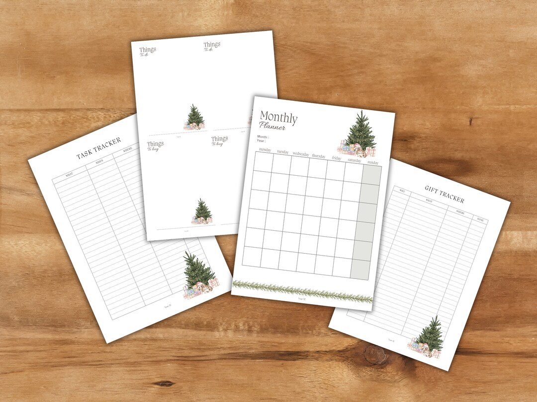 Printable Christmas Planning Set Monthly Planner to Do/buy List Task ...