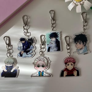 Jujutsu Kaisen Anime Chibi Anime Acrylic Keychains and Acryclic Bag ...