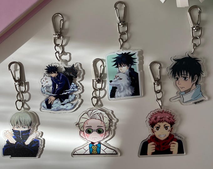 Jujutsu Kaisen Anime Chibi Anime Acrylic Keychains and Acryclic Bag ...