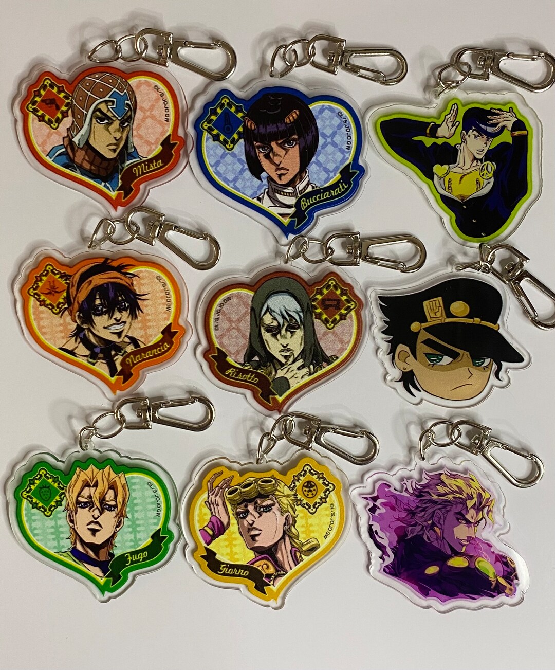 Jojo Anime Chibi Acrylic Keychains and Bag Decoration Charms fugo Nero ...