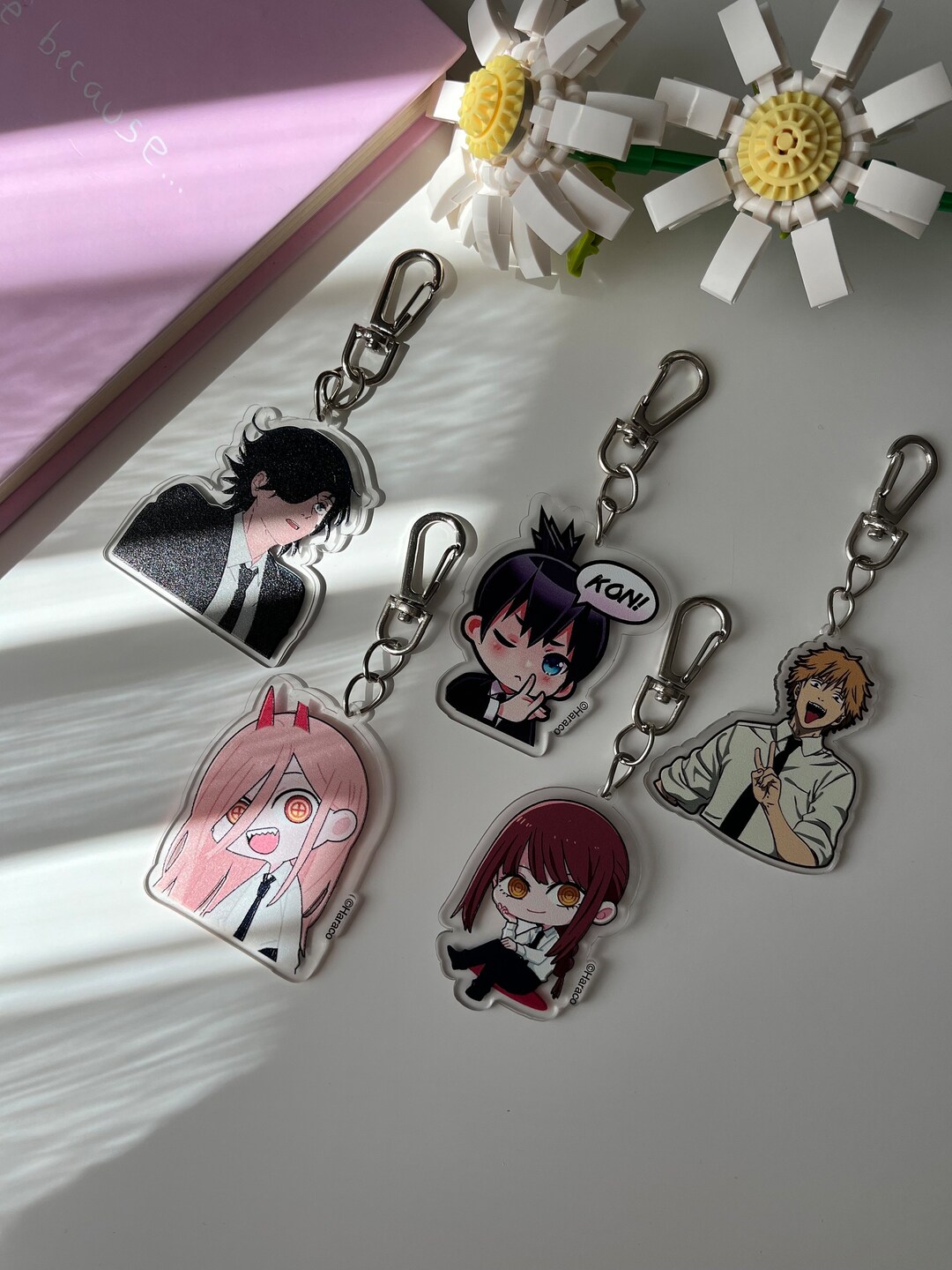 Chainsaw Man Anime Chibi Acrylic Keychains and Bag Decoration Charms ...