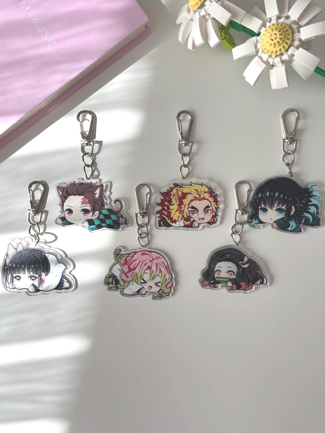 Demon Slayer Chibi Acrylic Anime Keychains and Bag Decoration Charm ...