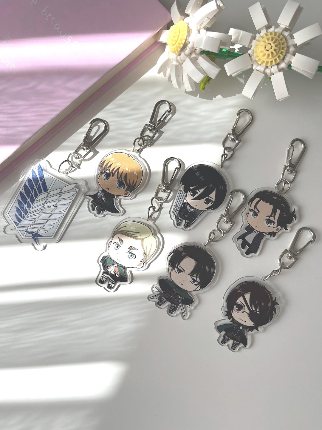 Attack on Titan Chibi Acrylic Keychains and Bag Decoration Charms ...