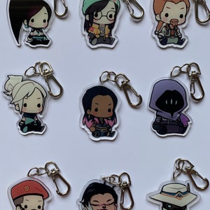 Valorant Chibi Acrylic Keychains and Bag Decoration Charms Agents Sage ...