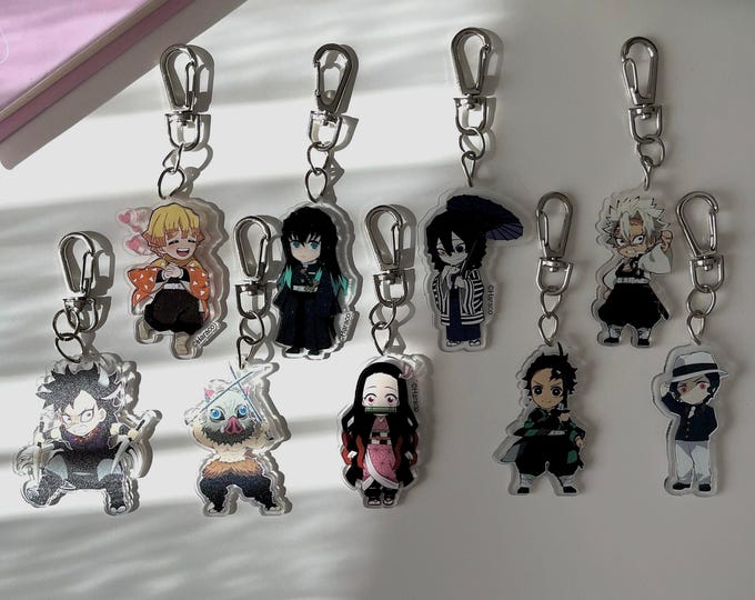 Demon Slayer Chibi Acrylic Keychains and Bag Decoration Charm | Zenitsu ...