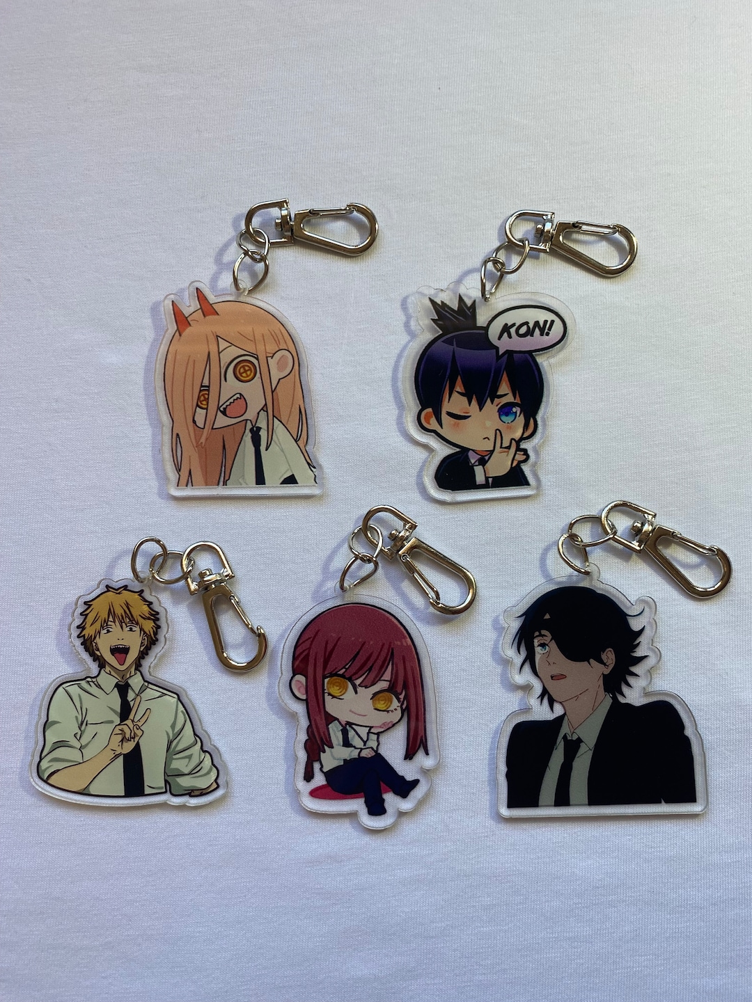Chainsaw Man Anime Chibi Acrylic Keychains and Bag Decoration Charms ...