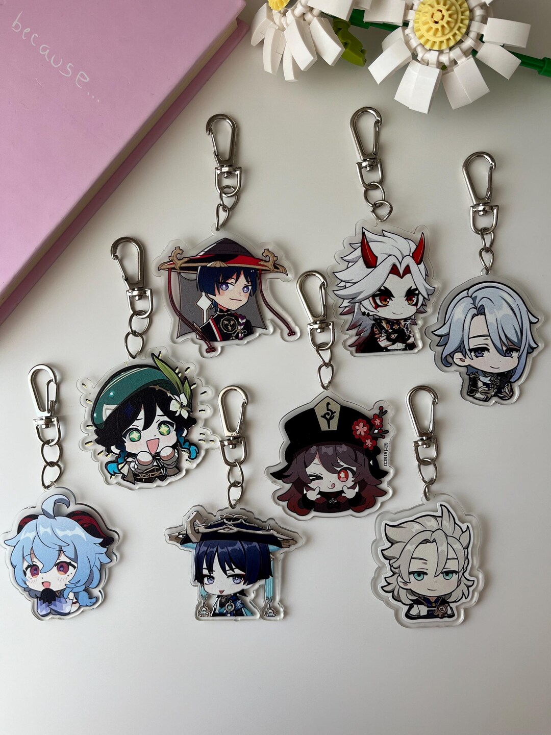 Genshin Impact Chibi Game Acrylic Keychains and Bag Decoration Charms ...