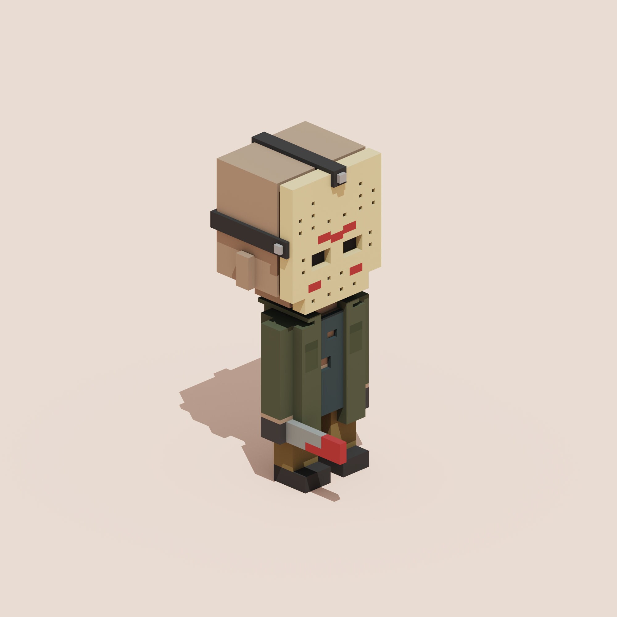 3D Jason Voorhees - Friday the 13th Voxel Model for 3D Print and Gaming ...