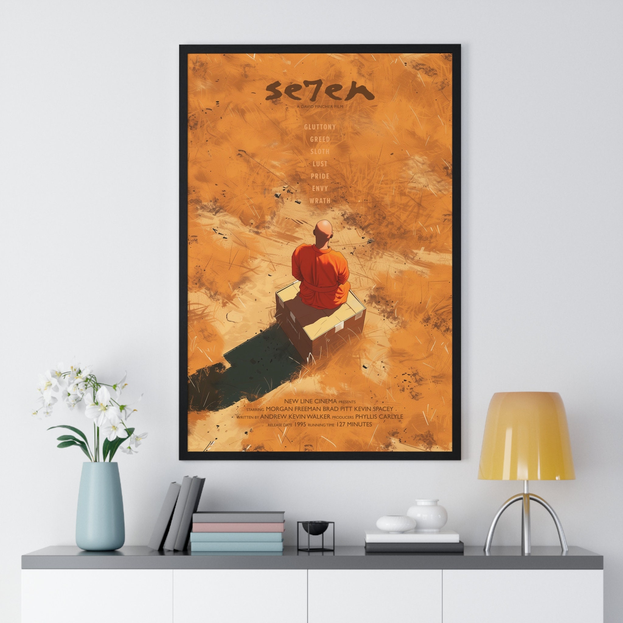 Seven (se7en) Movie Poster, Cult Movies, Printable Wall Art, Art Print ...