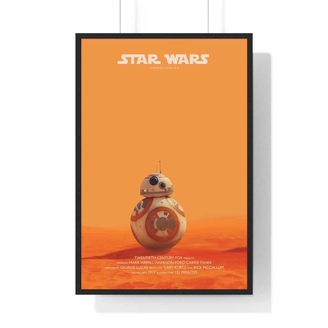 Star Wars Movie Poster Digital Minimalist, Cult Movies Printable Wall Art Vintage, BB-8 Poster ...