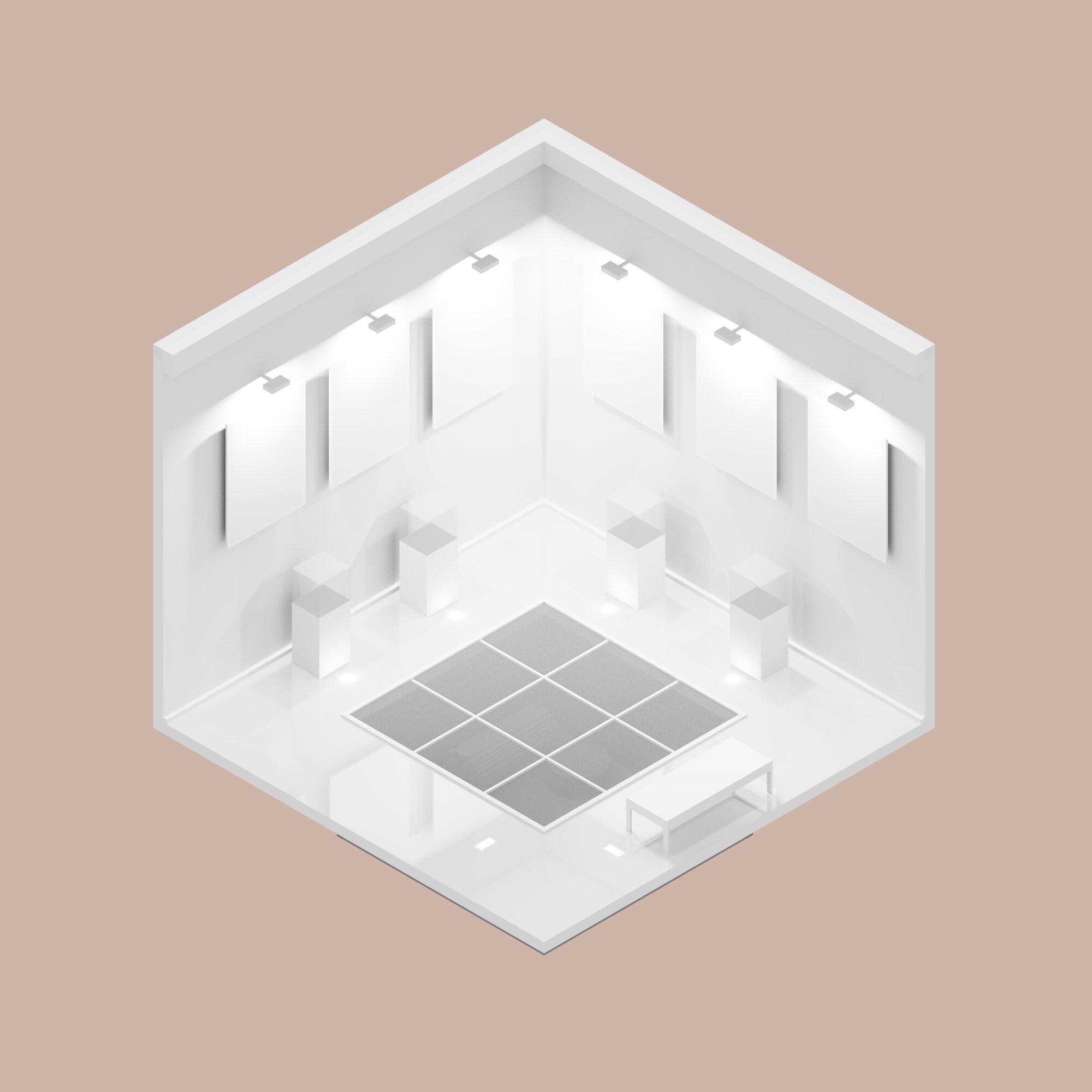 Art Gallery Voxel Model for 3D Print and Gaming, STL File, OBJ File ...