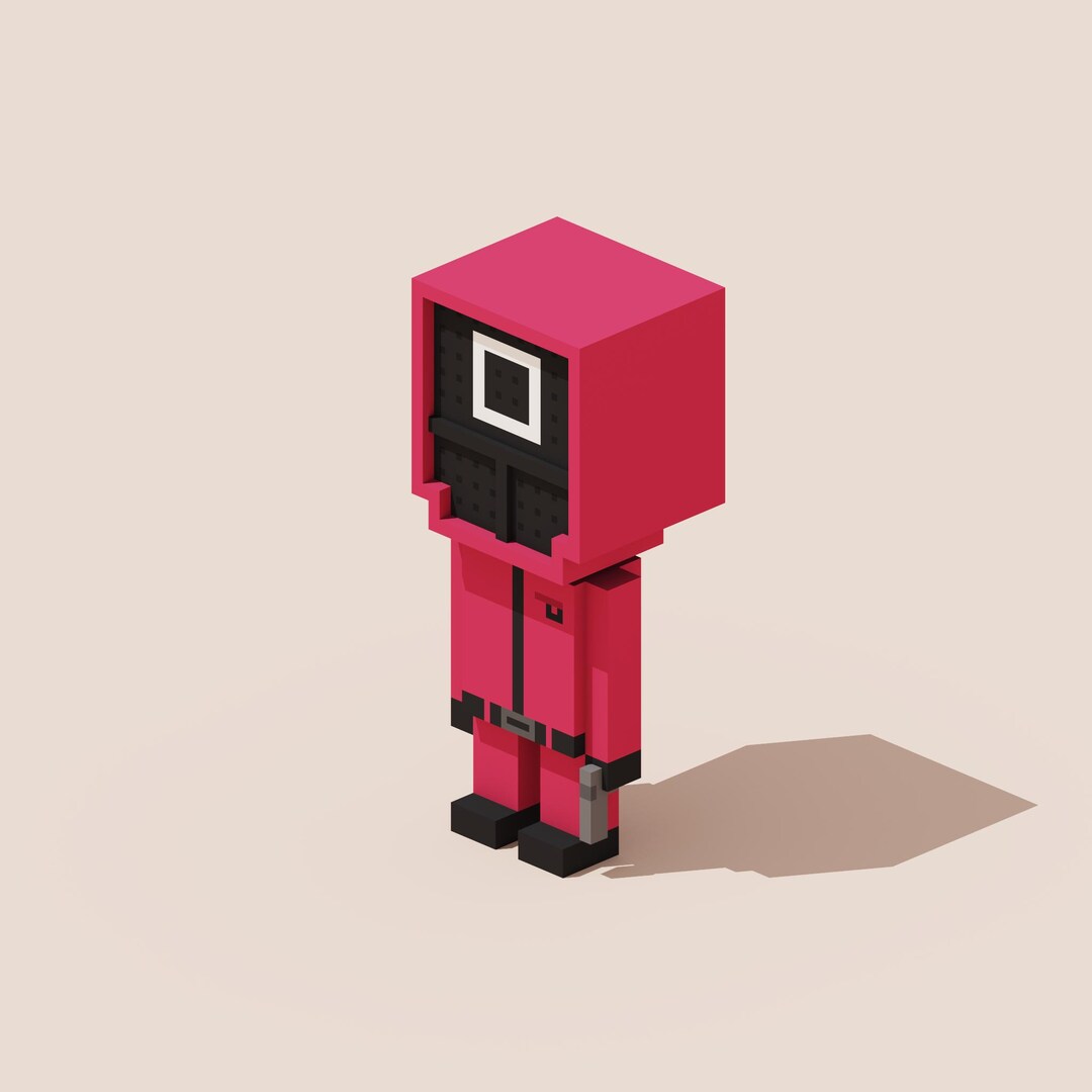 3D Square Guard - Squid Game Voxel Model for 3D Print and Gaming, STL ...