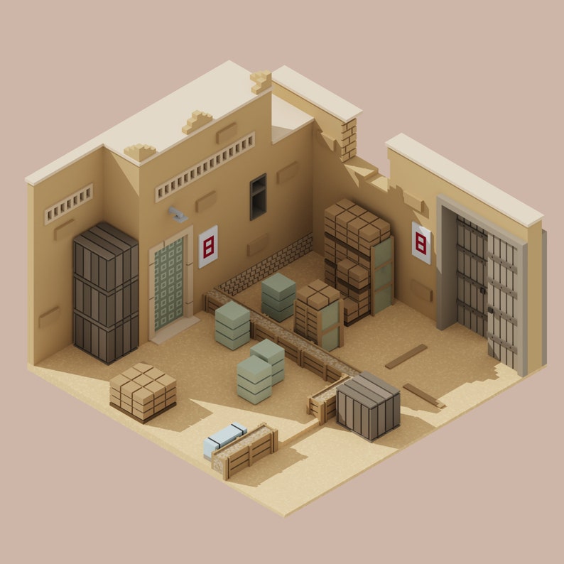 3D Dust 2 Map Voxel Model, Counter Strike Global Offensive - Voxel ...