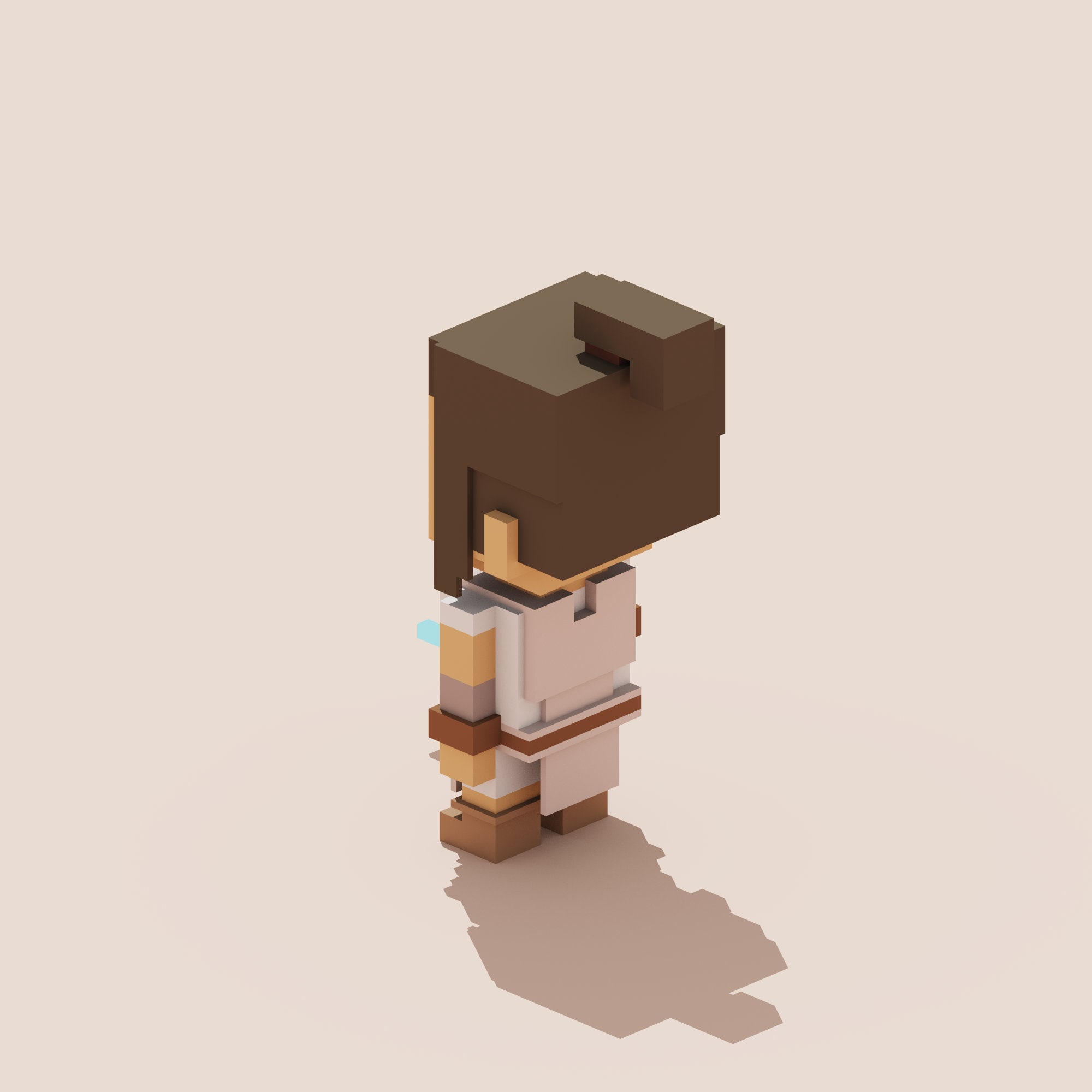 3D Rey Skywalker Star Wars Voxel Model for 3D Print and Gaming, STL ...