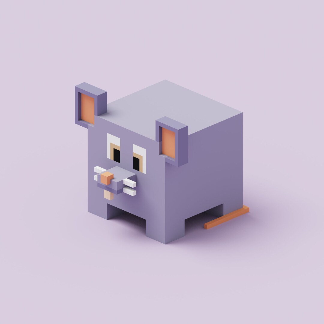 Modelo 3D Mouse Voxel para impresión 3D y juegos archivo STL - Etsy España