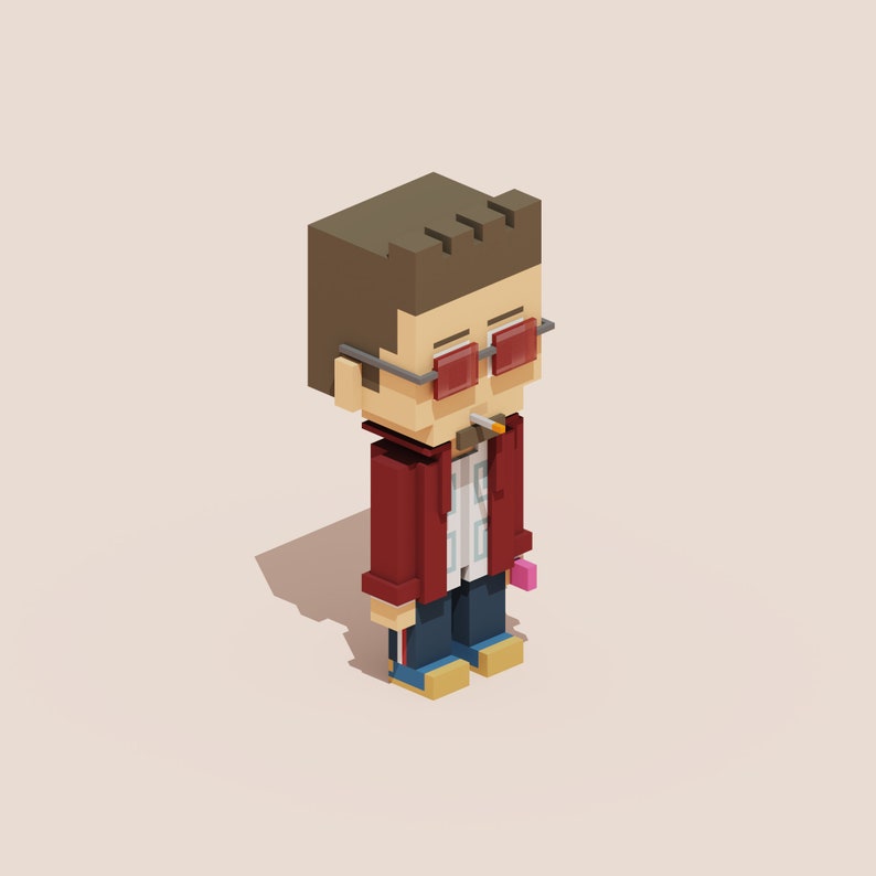 3D Tyler Durden - Fight Club Voxel Model for 3D Print and Gaming, STL ...