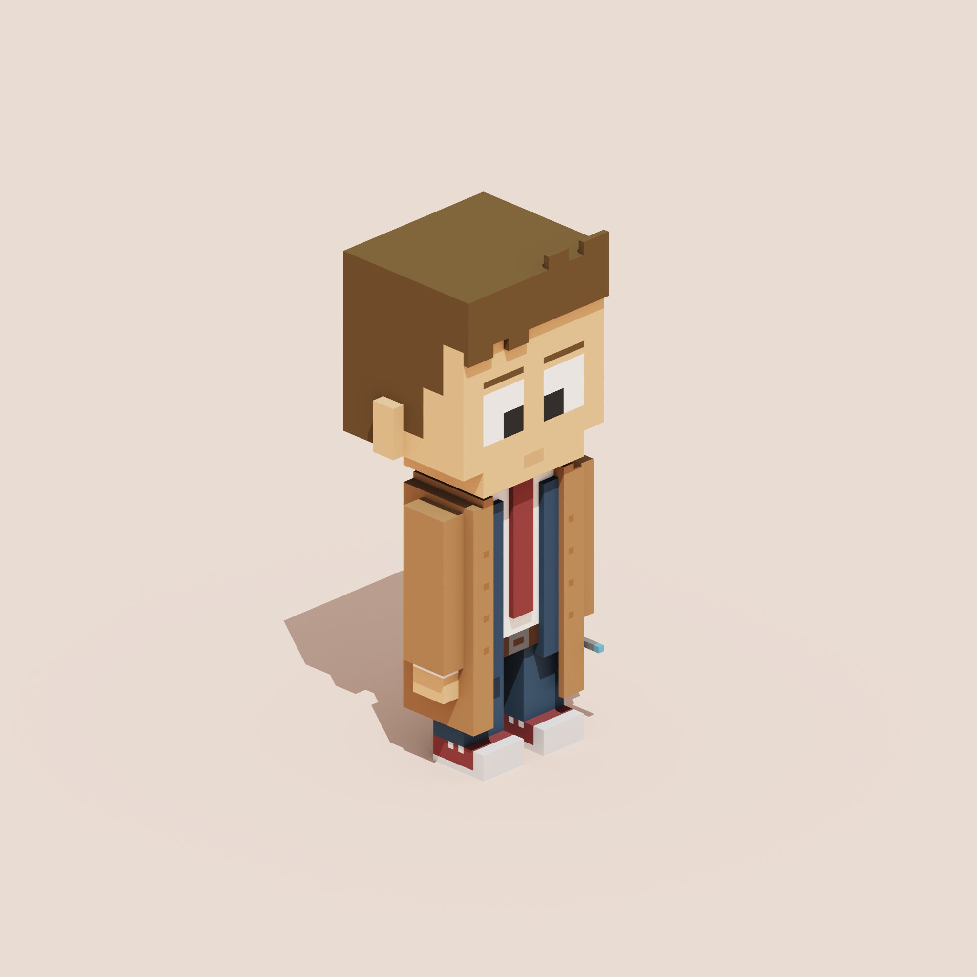 3D David Tennant Doctor Who Voxel Model for 3D Print and Gaming, STL ...