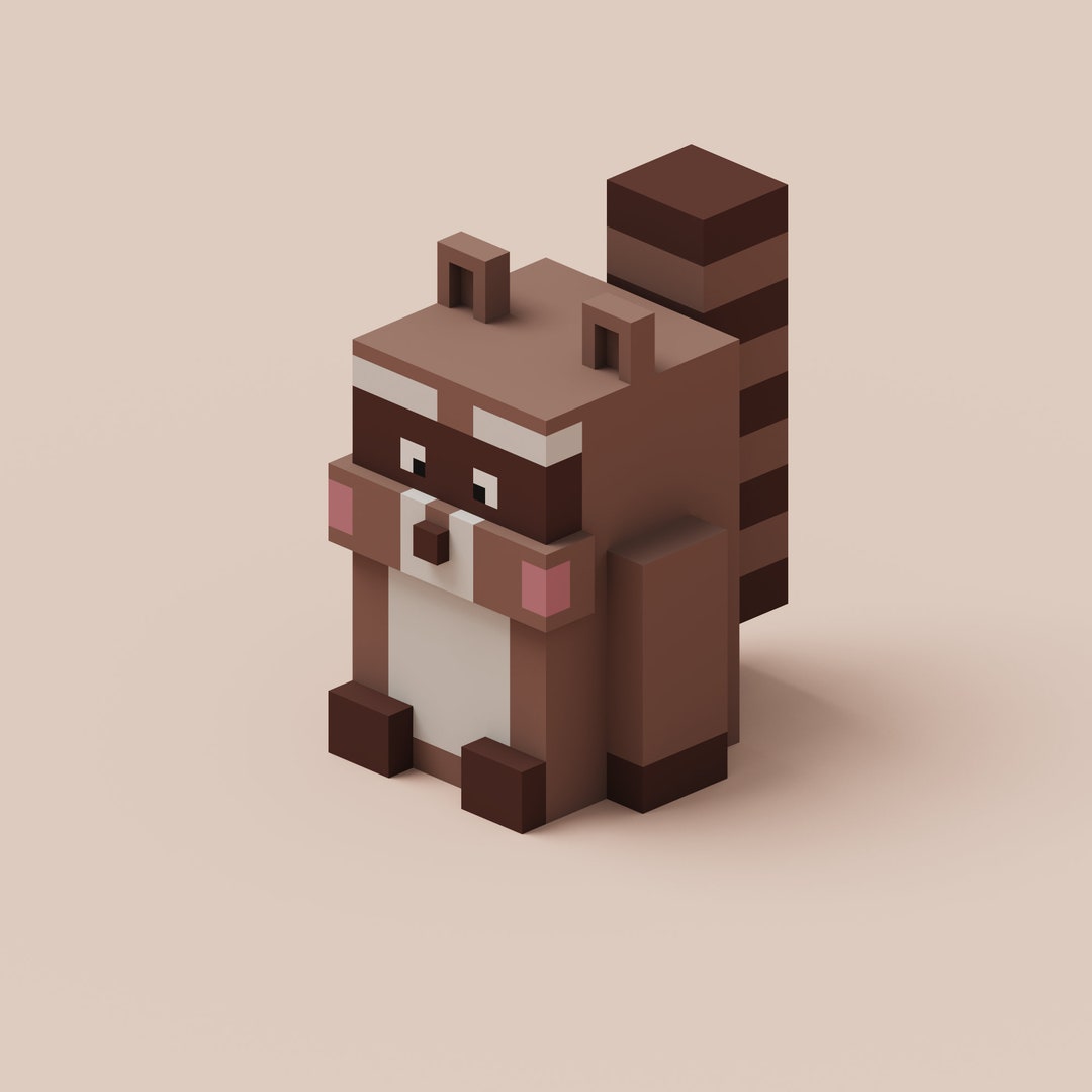 3D Raccoon Voxel Model for 3D Print and Gaming STL File OBJ - Etsy