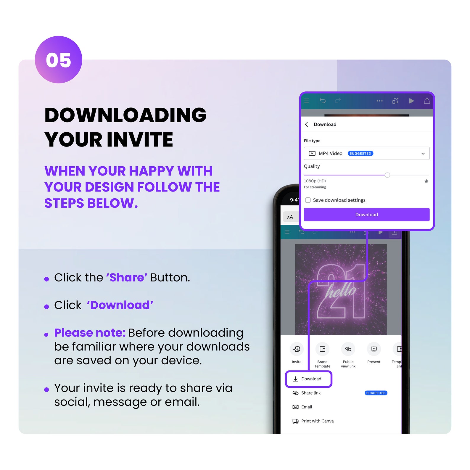 Animated 21st Birthday E-invite Template: Editable SMS Invitation - Etsy