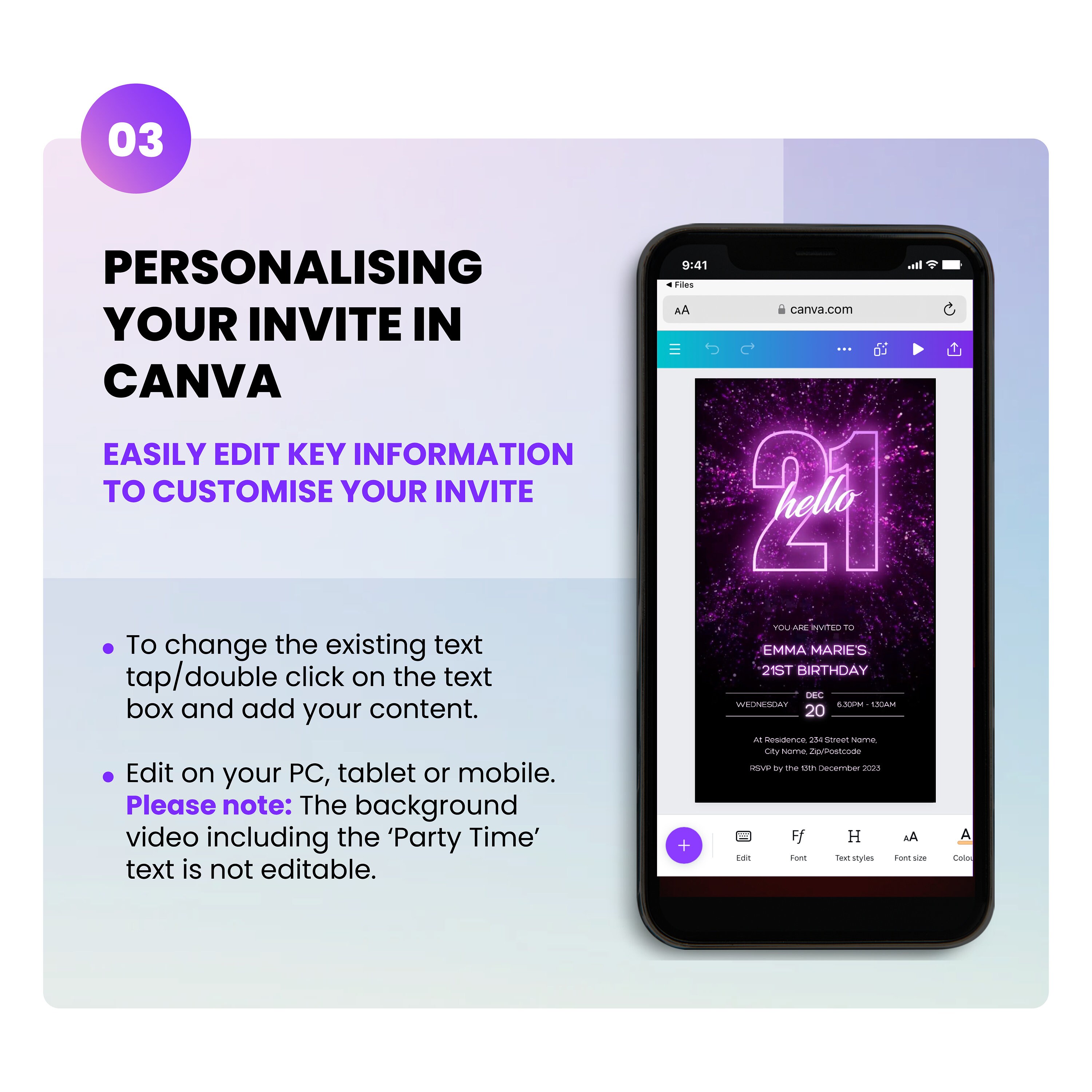 Animated 21st Birthday E-invite Template: Editable SMS Invitation - Etsy