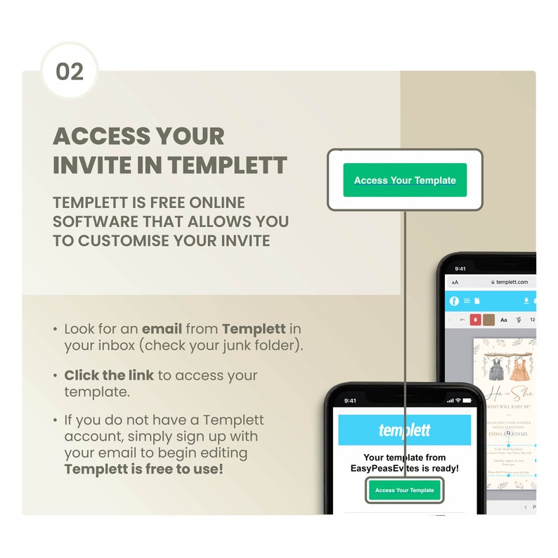 Digital He or She Gender Reveal Invitation, E-invite Template SEND IN ...